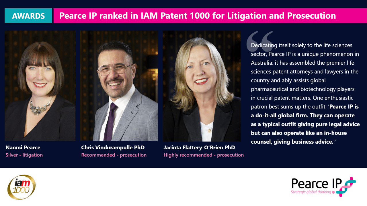 Pearce IP and its Leaders Ranked in IAM Patent 1000 2023 for Litigation ...